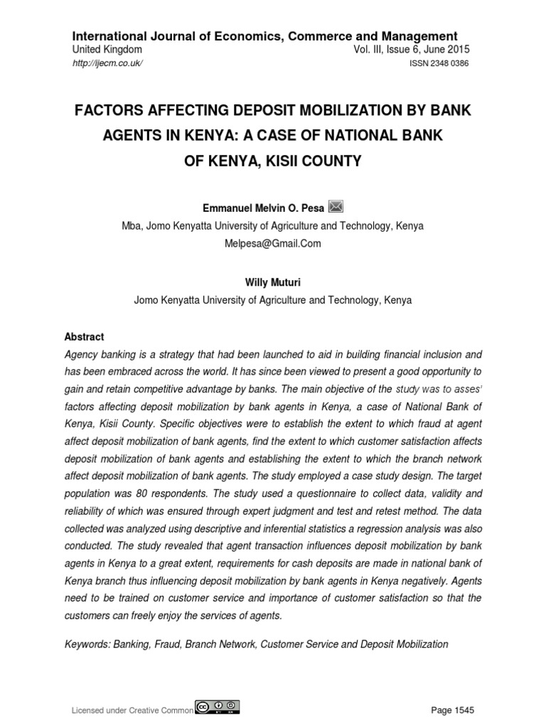 Factors Affecting Deposit Mobilization | PDF | Banks | Risk Management