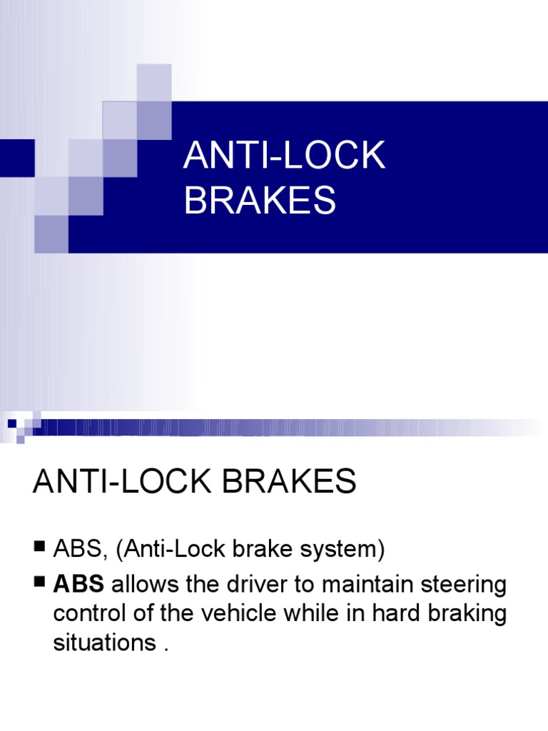 Understanding Anti-Lock Brake Systems | PDF | Anti Lock Braking System ...