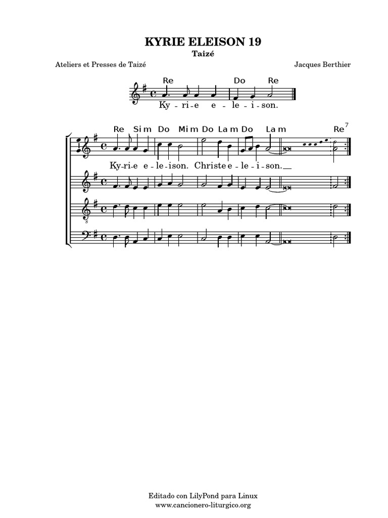 Kyrie Eleison 19 Taizé | PDF
