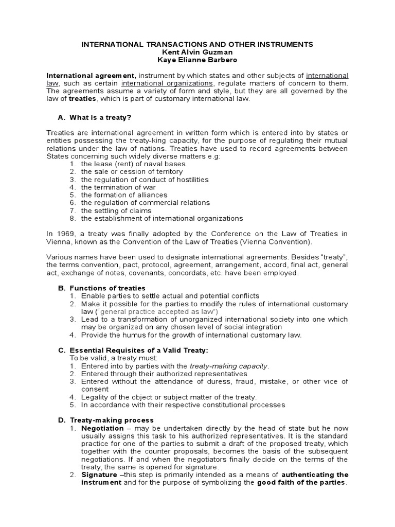 International Agreement | PDF | Treaty | Ratification