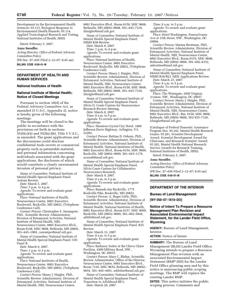 Notice: Resource Management Plans, Etc.: Lander Field Office Planning ...