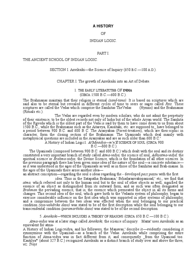 A History of Indian Logic | PDF | Vedas | Hindu Philosophy