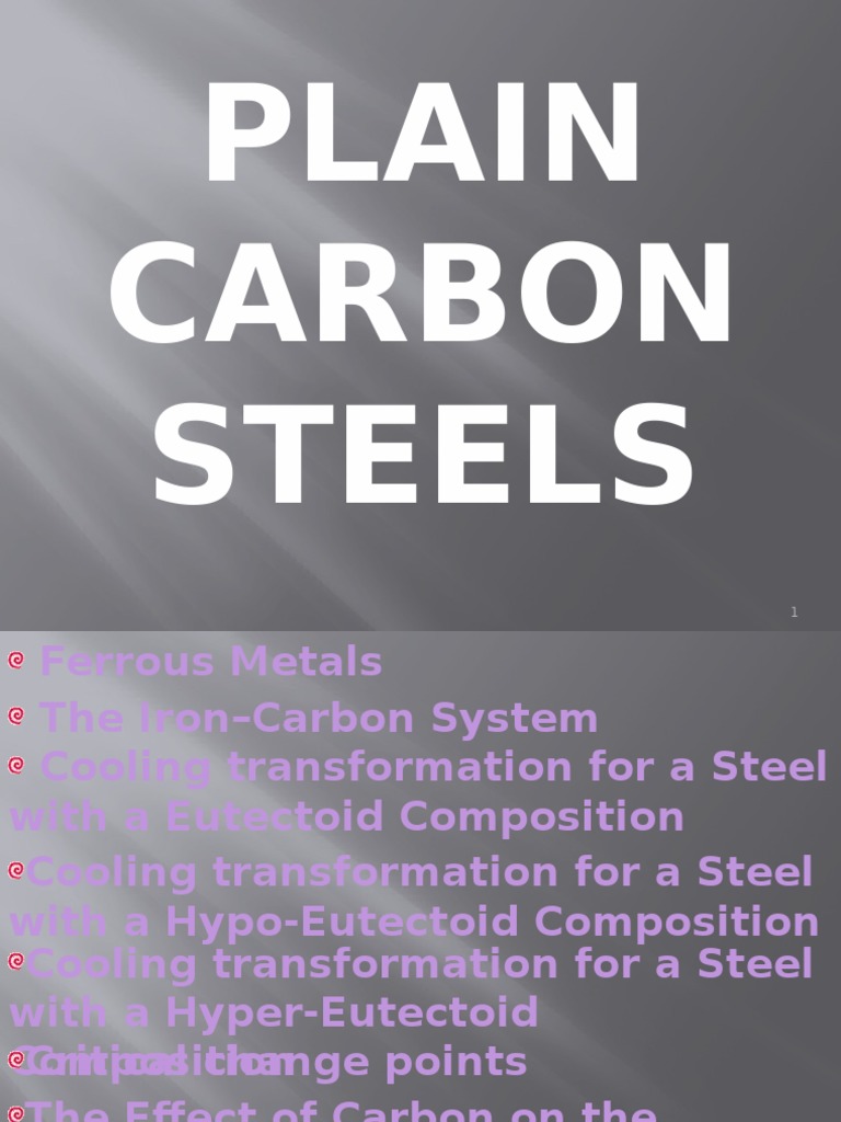 Plain Carbon Steels | PDF | Steel | Transition Metals
