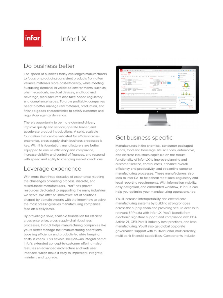 Infor LX | Download Free PDF | Supply Chain | Enterprise Resource Planning