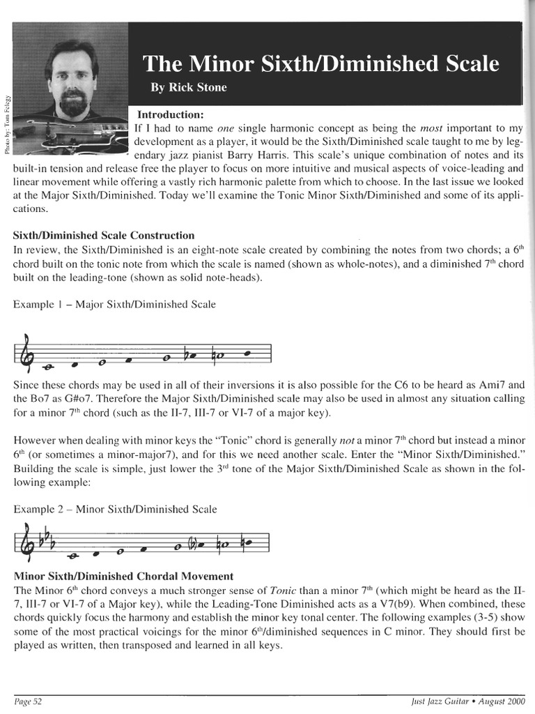 JJG-2000 Aug-Minor 6th Diminished Scale PDF | PDF