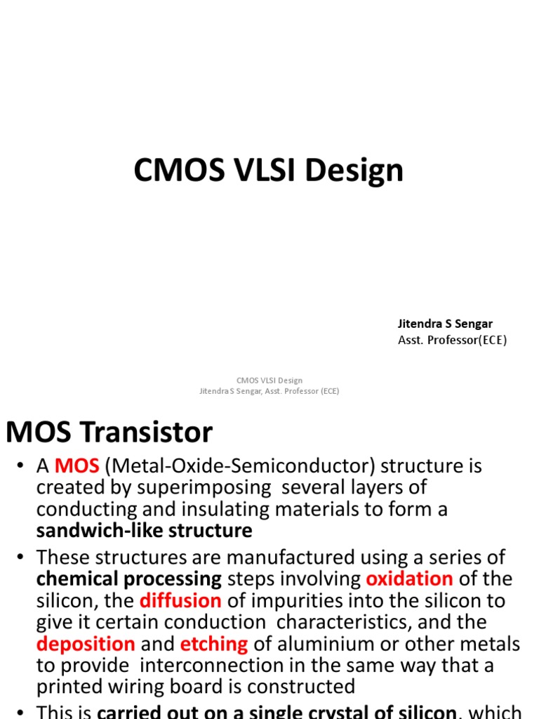 CMOS VLSI Design Fundamentals | PDF | Cmos | Mosfet