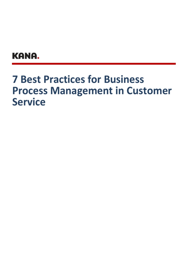 7 Best Practices in Business Process Management | PDF | Business ...