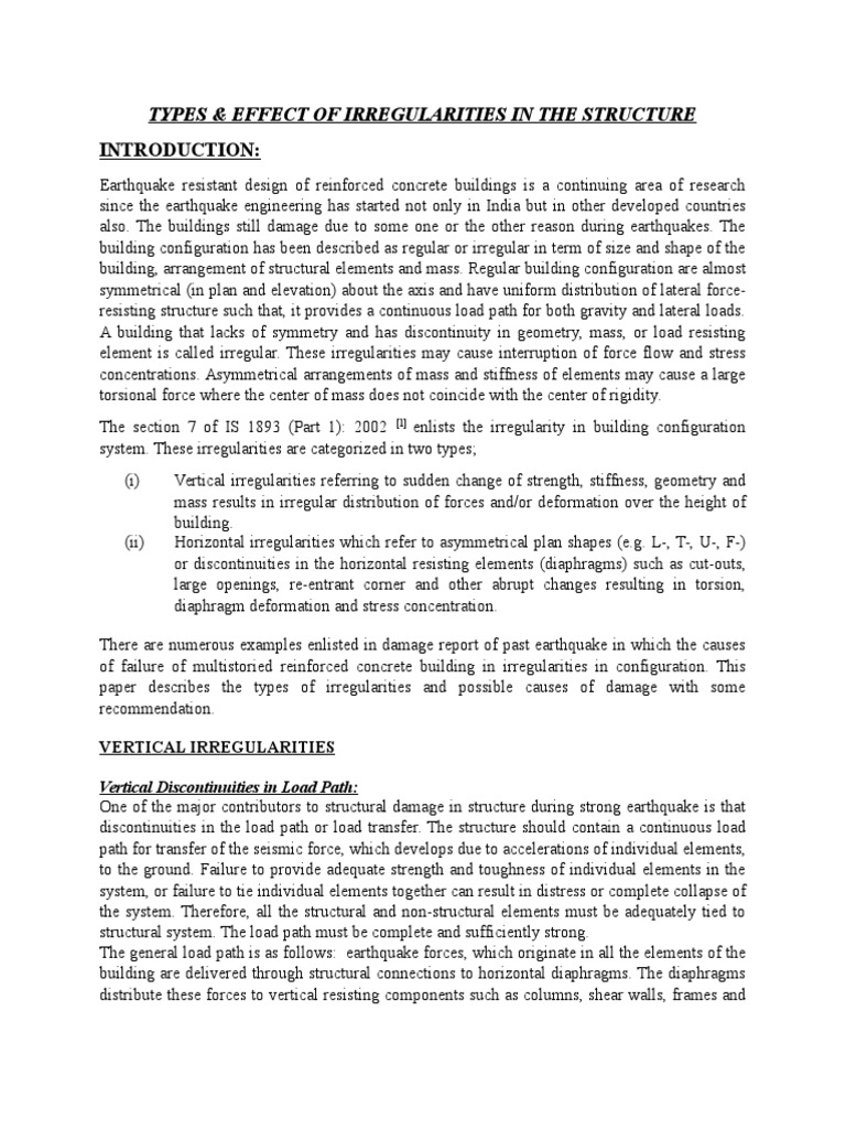 Vertical Irregularities | PDF | Strength Of Materials | Earthquakes
