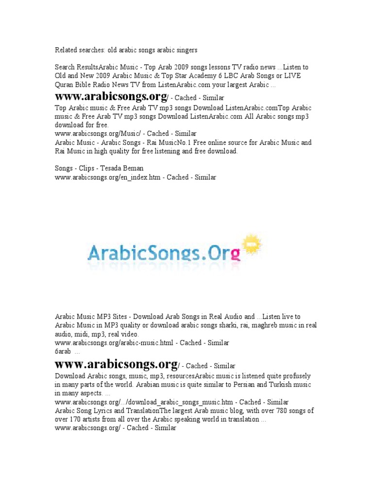 Arabic Songs and Arabic Music | PDF | Arabic | Entertainment