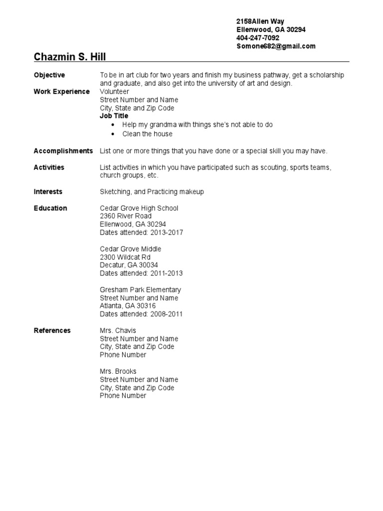 Student Resume Example | PDF | Career & Growth | Social Science