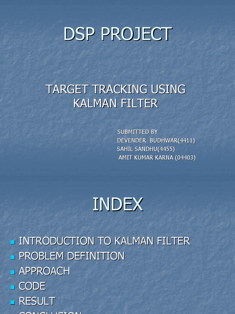 Kalman Filter for 2D Target Tracking | PDF | Kalman Filter | Applied ...