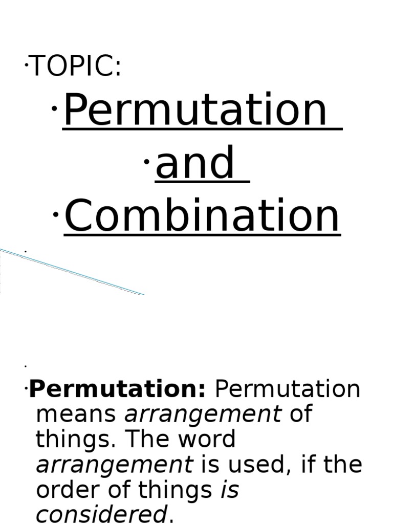 Permutation and Combination | PDF | Linguistics | Teaching Mathematics