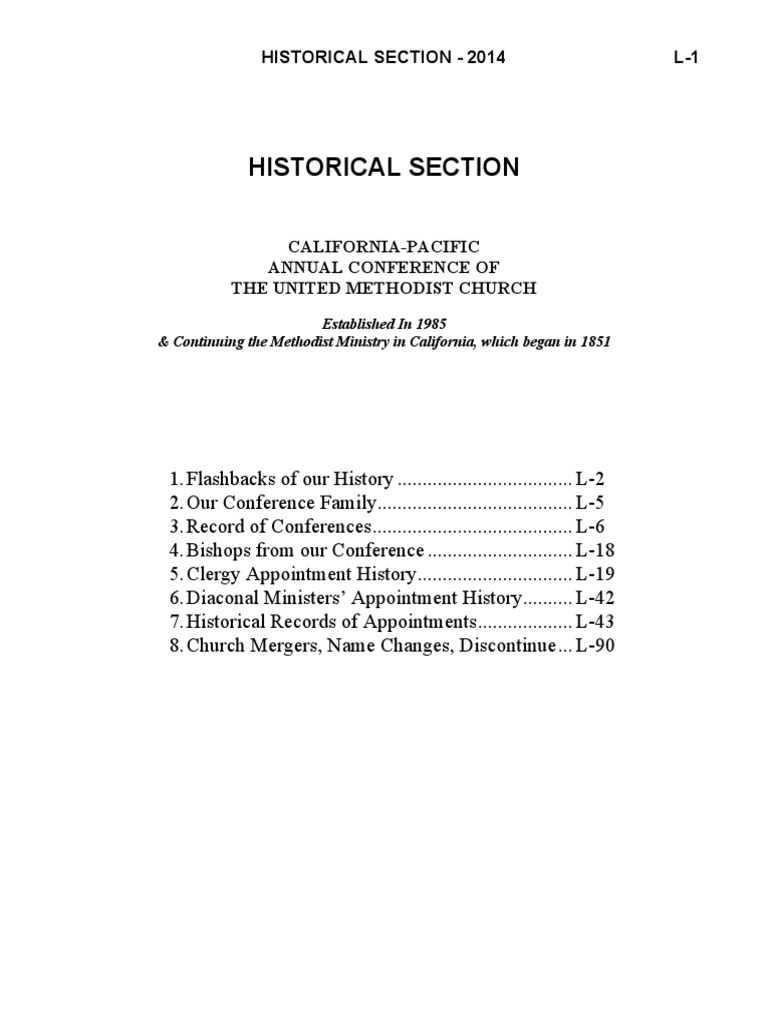 California Pacific Annual Conference | PDF | United Methodist Church | Methodism