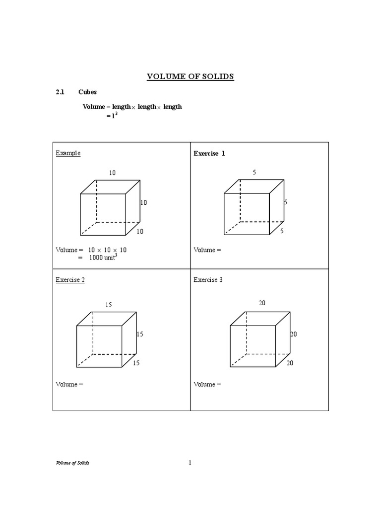 (Worksheet) Volume of Solids PDF | PDF | Volume | Sphere