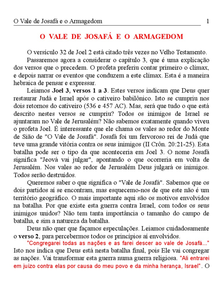 10 Vale de Josafá e Armagedom | PDF | Livro do Apocalipse | Santo