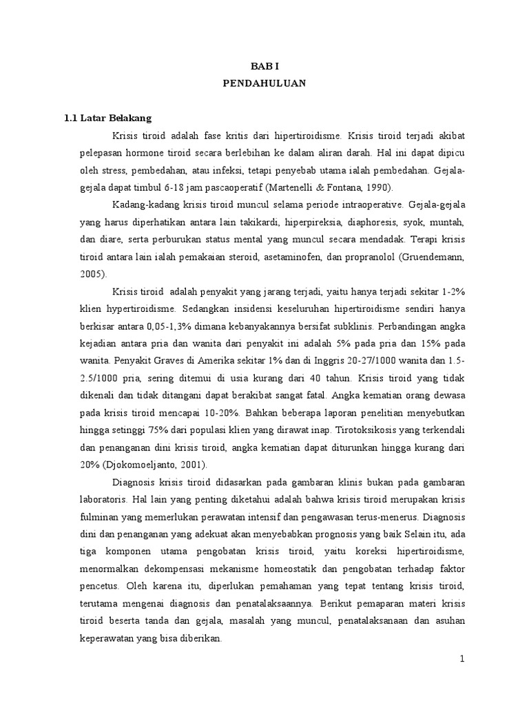 Penanganan Krisis Tiroid: Gejala dan Terapi | PDF