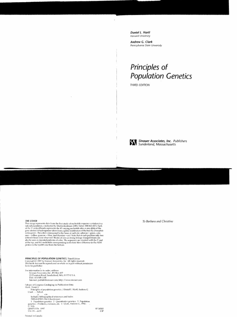 Principles of Population Genetics (Daniel L. Hartl, Andrew G. Clark) | PDF