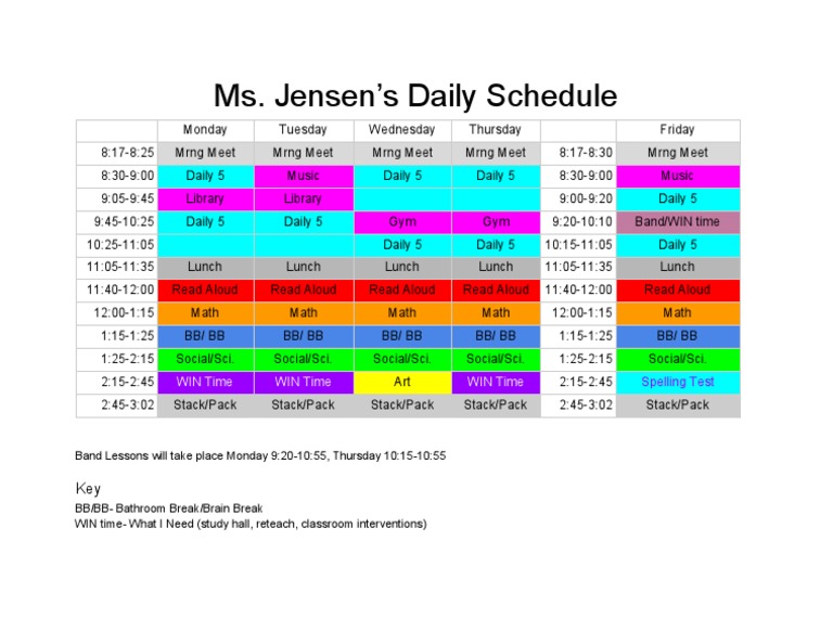 Dailyschedule | PDF