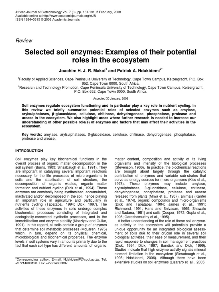 Soil Enzyme | PDF | Enzyme | Soil