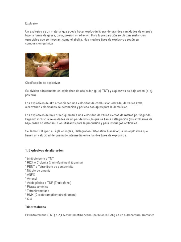 Guia 3.-Explosivo Alto y Bajo Orden | PDF | Material explosivo | Explosión