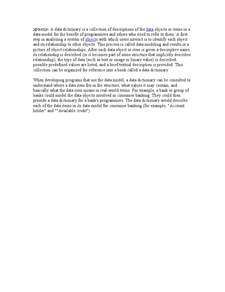 Data Dictionary | PDF