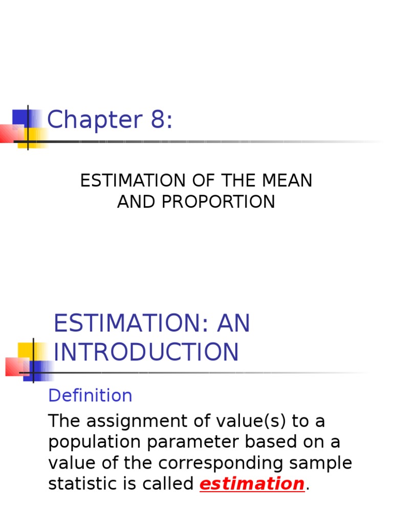 Estimation of Mean and Proportion | PDF | Confidence Interval ...