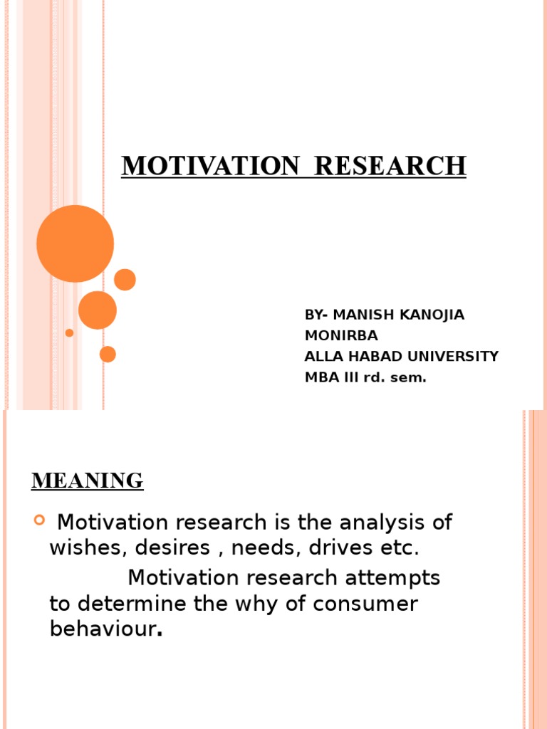 Motivation Research | PDF | Motivation | Motivational