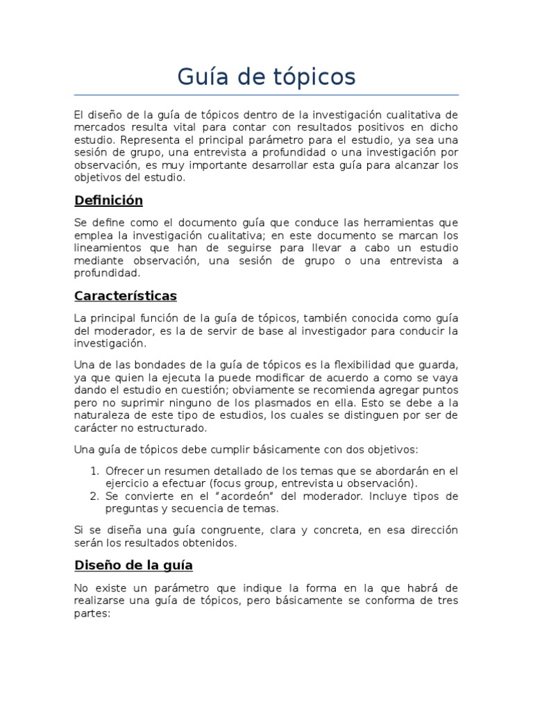 Guia de topicos | Investigación de mercado | Cognición