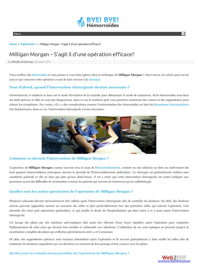 Milligan Morgan - S'agit Il D'une Opération Efficace? | PDF ...