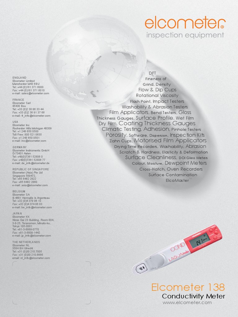Elcometer 138 Conductivity Meter | PDF | Materials | Physical Sciences