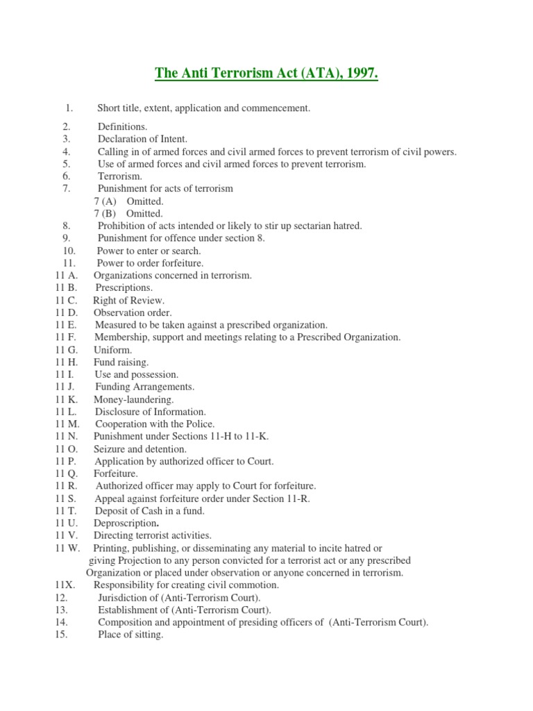 Anti Terrorism Act 1997 | PDF | Asset Forfeiture | Judge
