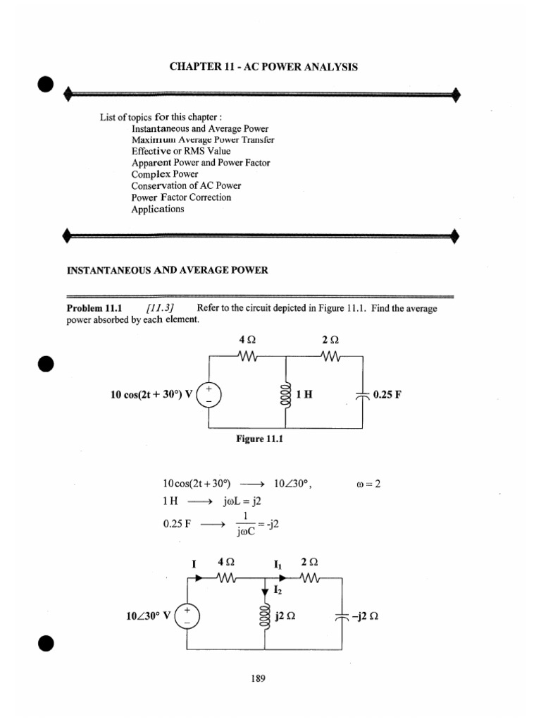 Chapter 11 AC Power Analysis | PDF