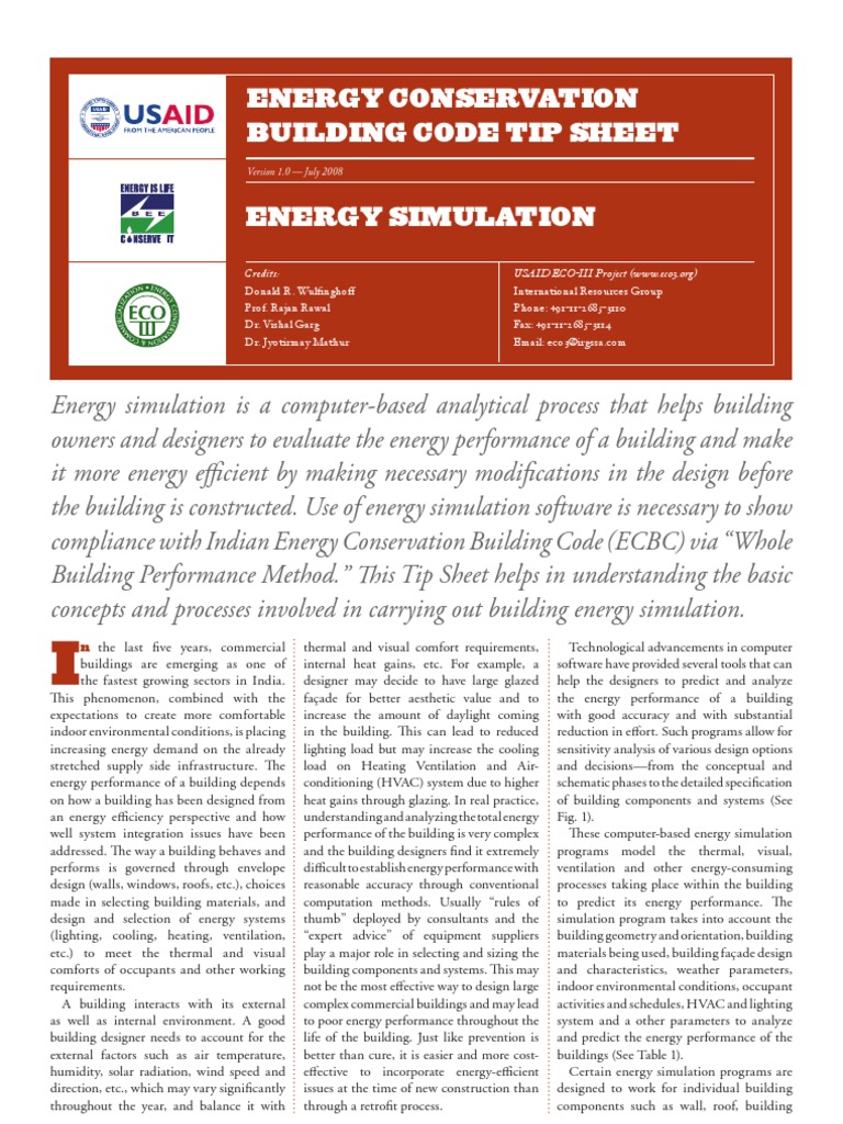 Energy Simulation Final Tip Sheet | Download Free PDF | Hvac | Simulation