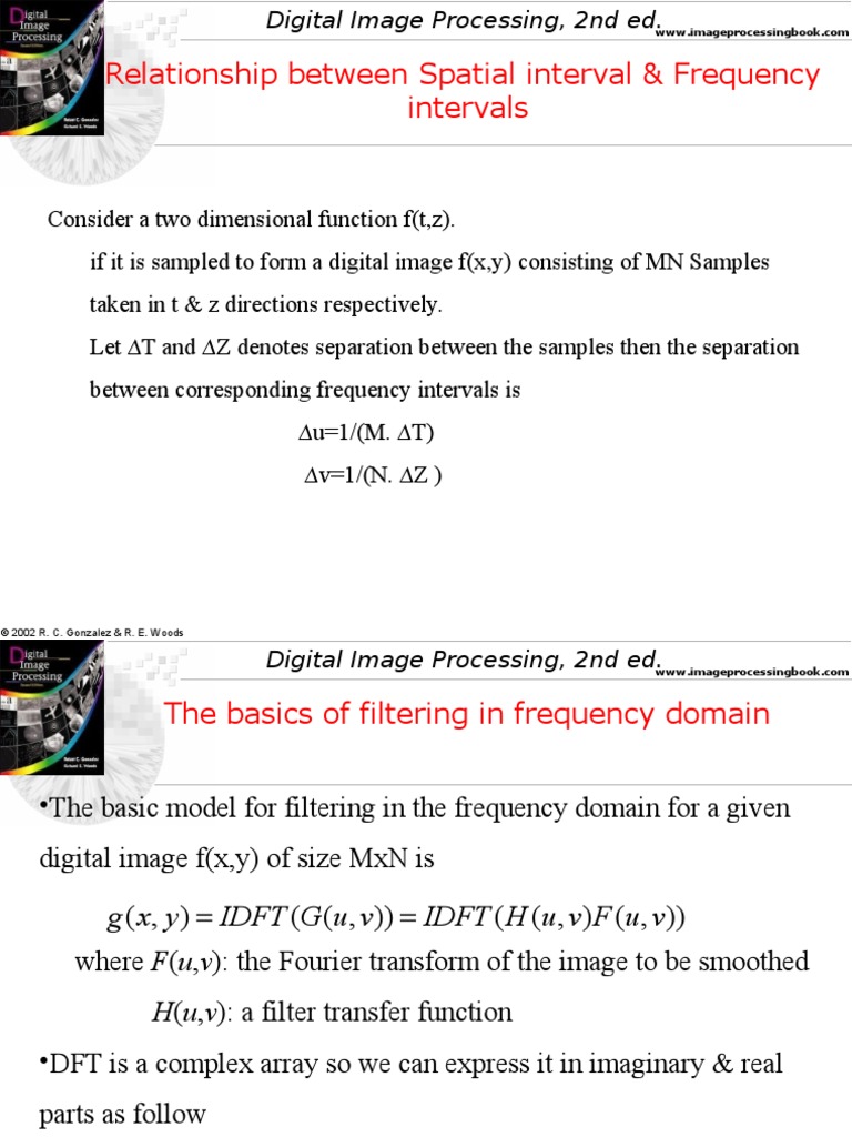 Relationship Between Spatial Interval & Frequency Intervals: © 2002 R. C. Gonzalez & R. E. Woods ...