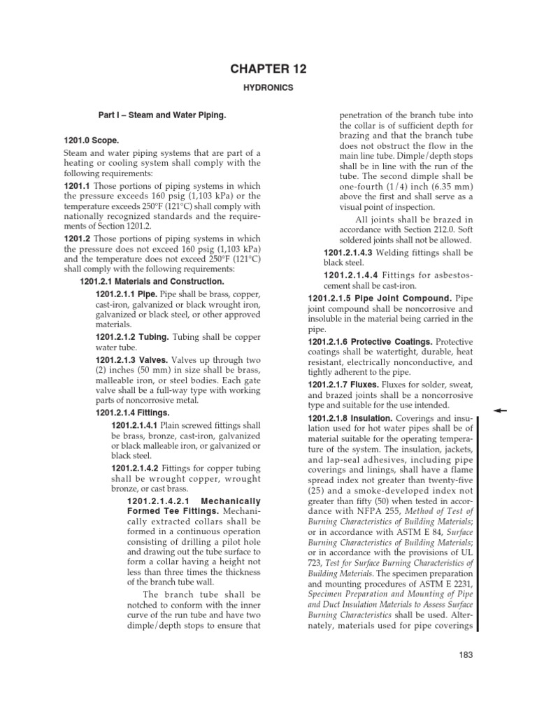 Uniform Mechanical Code - 2009 Chapter 12 | PDF | Pipe (Fluid ...