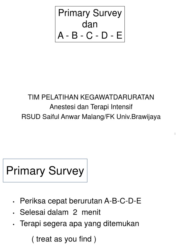 Primary Survey + Secondary Survey PDF | PDF