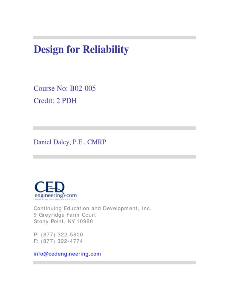B02-005 Design For Reliability | PDF | Reliability Engineering | Sales