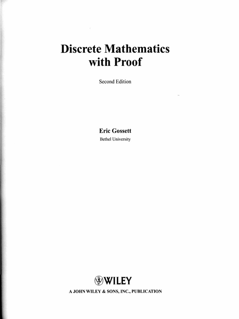 Discrete Mathematics With Proof: ®wiley | PDF | Mathematical Proof ...