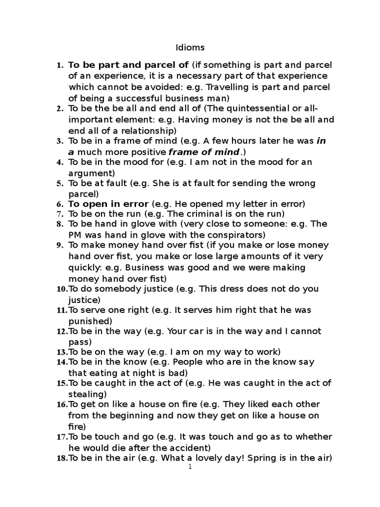 To Be Part and Parcel of (If Something Is Part and Parcel | PDF