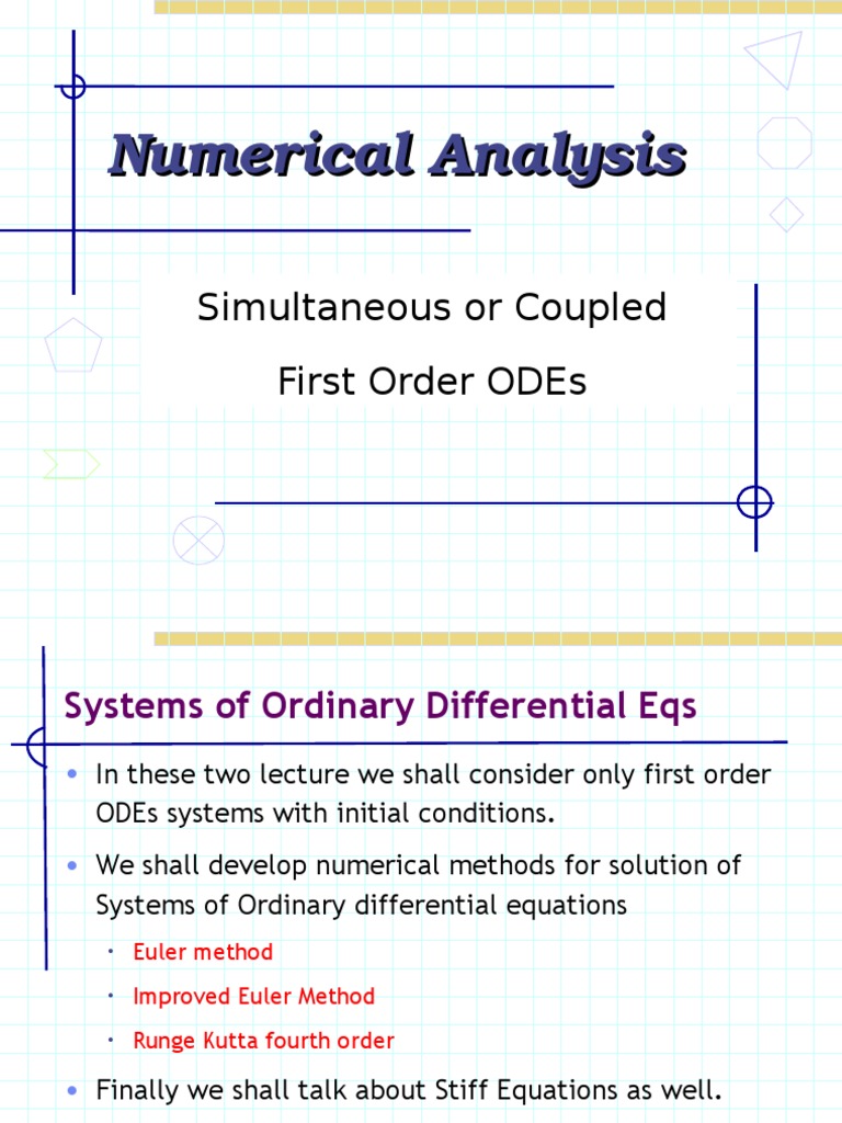 Coupled 1st Order Odes Pdf Ordinary Differential Equation Calculus