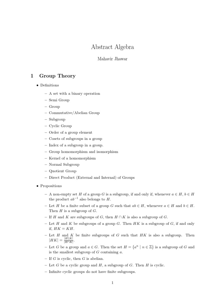 Group Theory Problems | Download Free PDF | Group (Mathematics ...