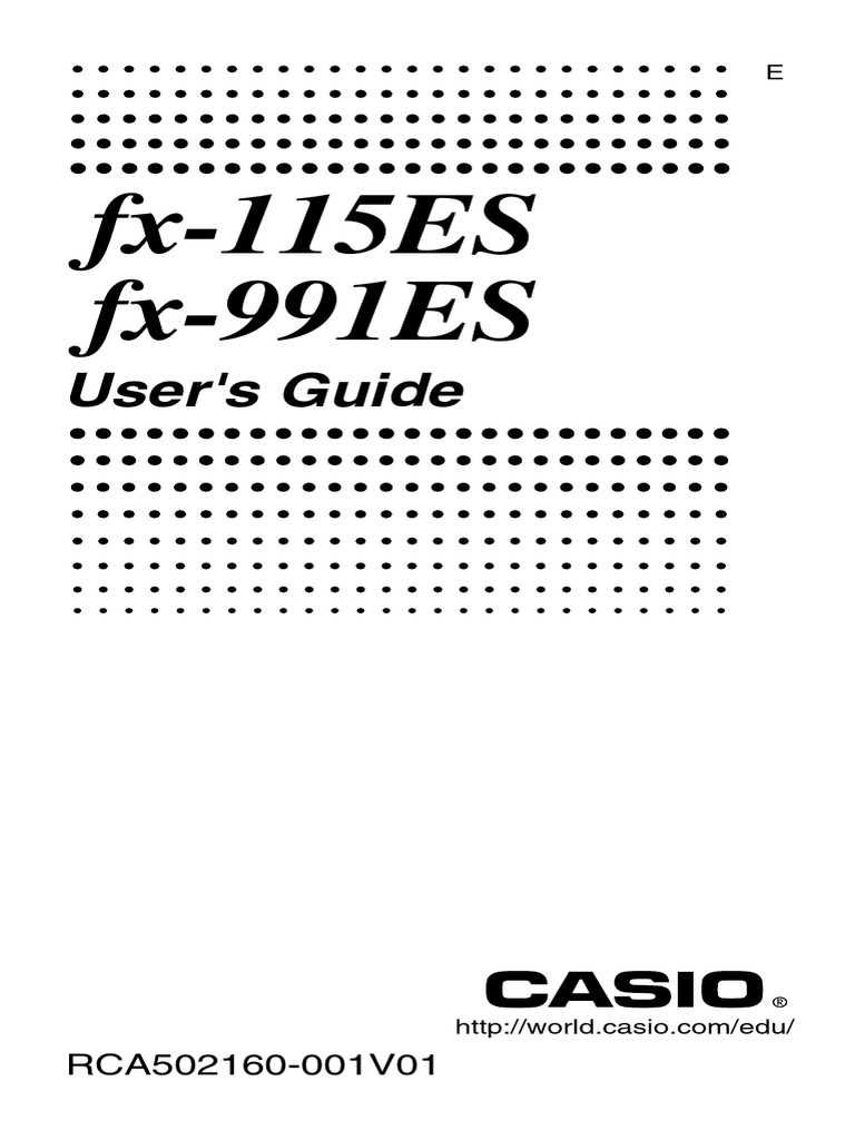 fx-115ES fx-991ES: User's Guide | PDF | Fraction (Mathematics) | Sine