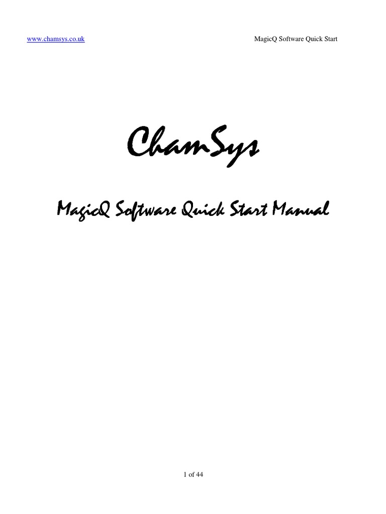 ChamSys MagicQ Software Quick Start | PDF | Computer Keyboard | Control Key