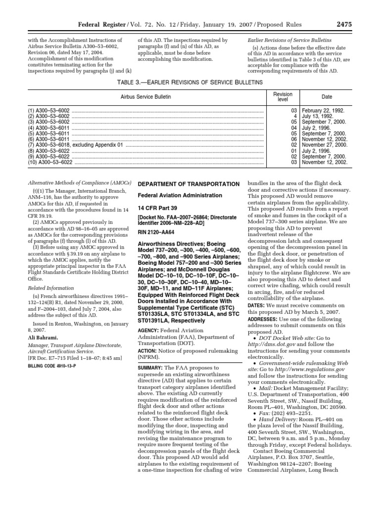 Proposed Rule: Airworthiness Directives: Boeing | PDF | Federal ...