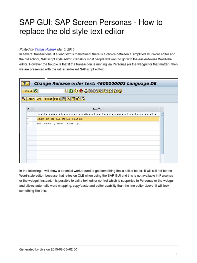Sap How To Replace The Old Style Text Editor | PDF | System Software ...