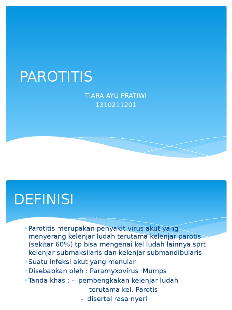 Parotitis: Gejala, Penyebab, dan Pengobatan | PDF | Sains & Matematika
