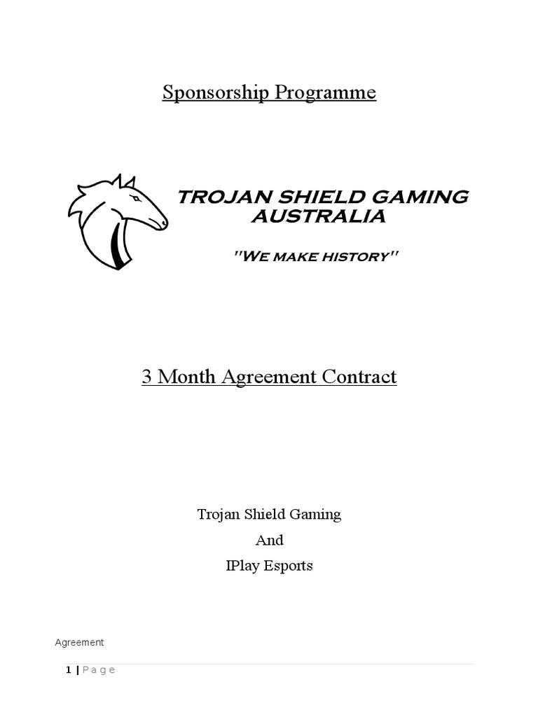 IPLAY ESPORTS Sponsorship Programme 3 Month Agreement | PDF | Value ...