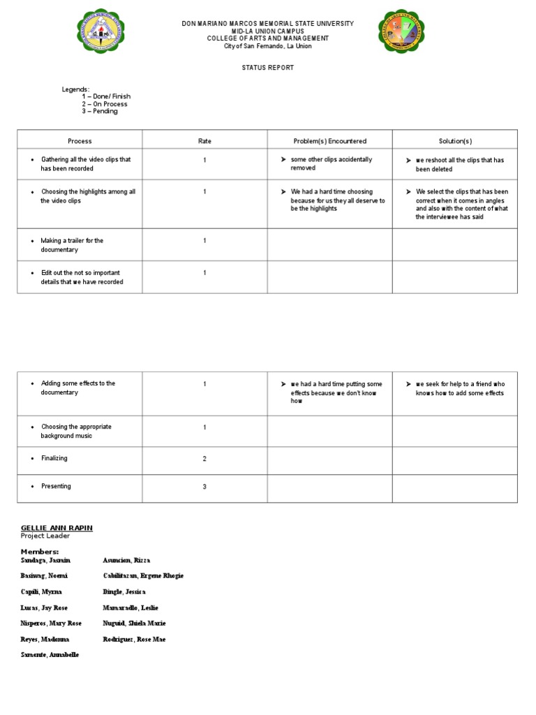 Status Report | PDF