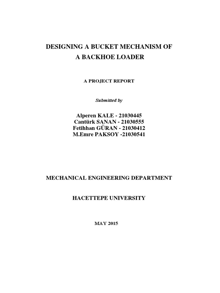 Designing A Bucket Mechanism of A Backhoe Loader | PDF | Loader ...