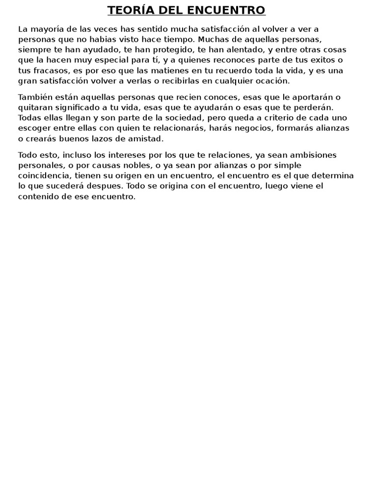 Teoría del Encuentro y su Significado | PDF